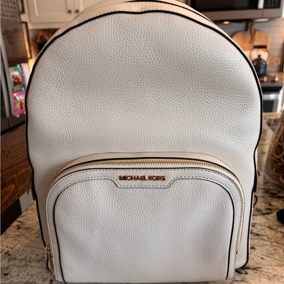 Michael Kors | Bags | Michael Kors Backpack Cream Pebbled Leather ...
